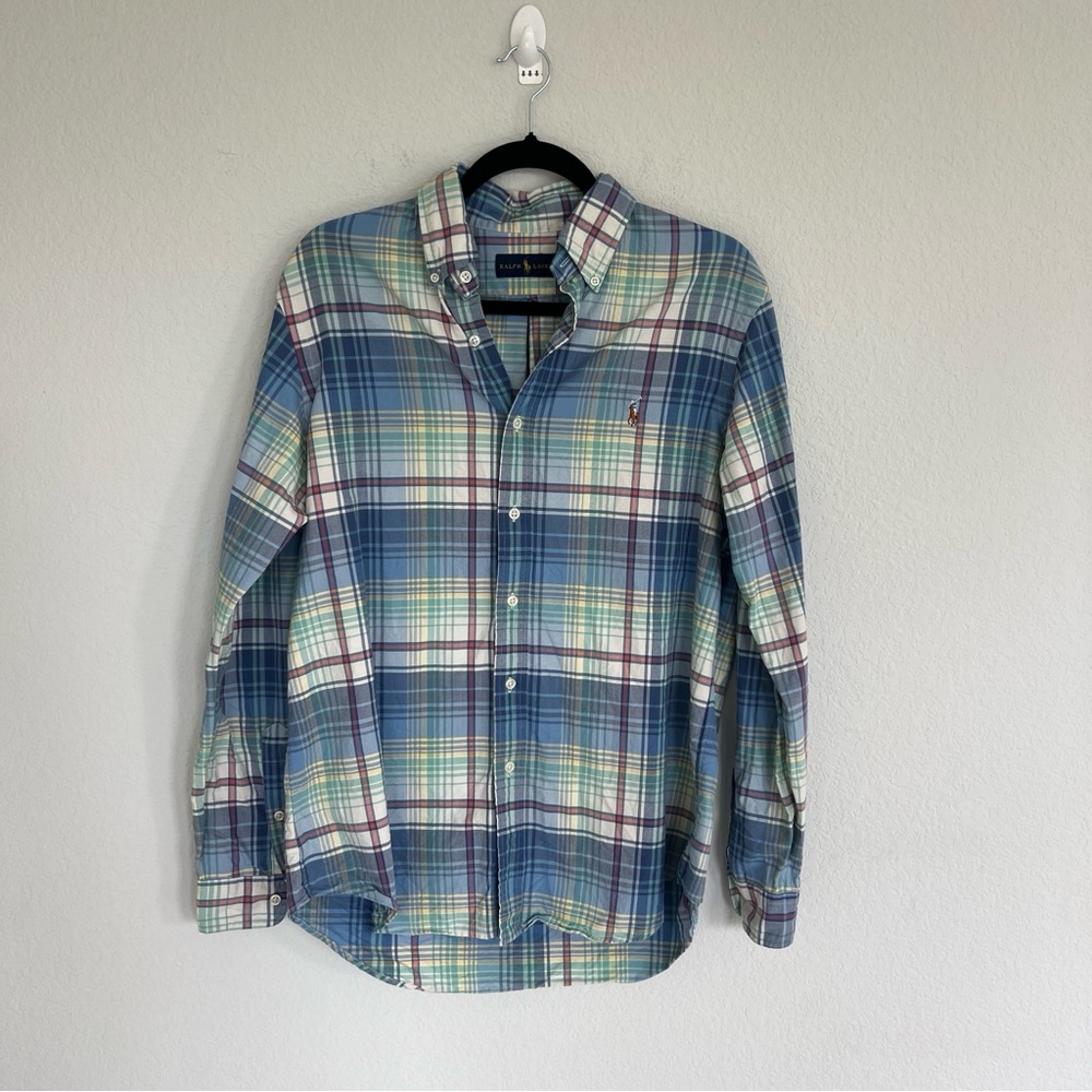 Polo Ralph Lauren Plaid Preppy Button Down Size Medium - Gem